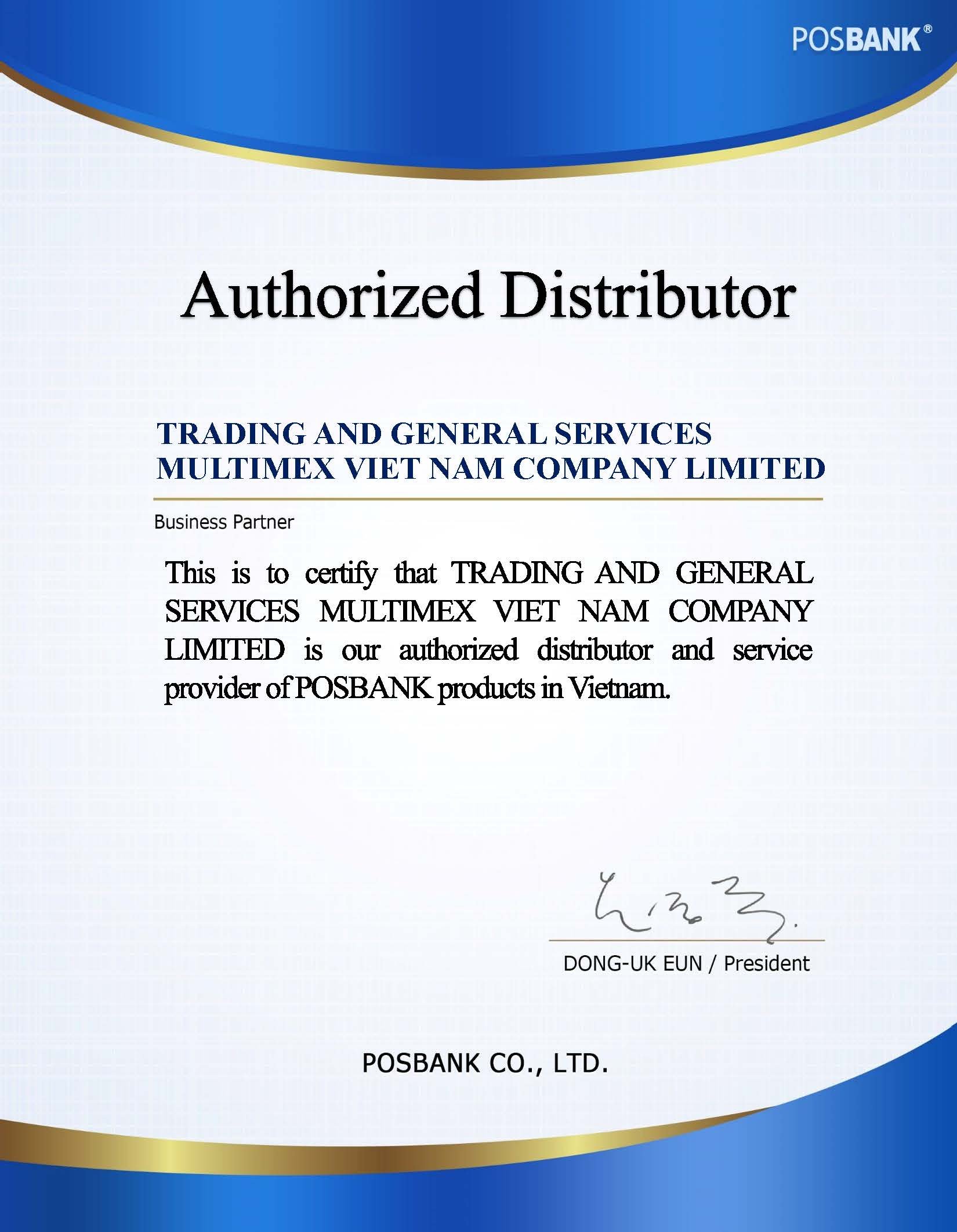 Multimex Việt Nam tự hào là nhà phân phối chính thức của POSBANK